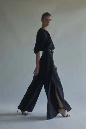HEIRLOME Tova Tailored Silk & Wool Faille Trousers
