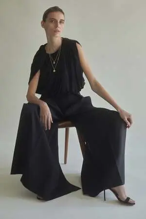 HEIRLOME Tova Tailored Silk & Wool Faille Trousers