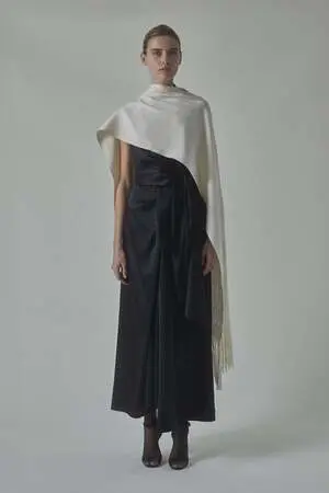 HEIRLOME Barbara Halterneck Dress In Double-face Silk Satin - Black