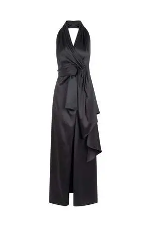 HEIRLOME Barbara Halterneck Dress In Double-face Silk Satin