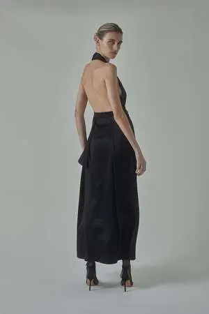 HEIRLOME Barbara Halterneck Dress In Double-face Silk Satin