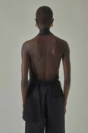 HEIRLOME Barbara Halter Top In Silk Satin
