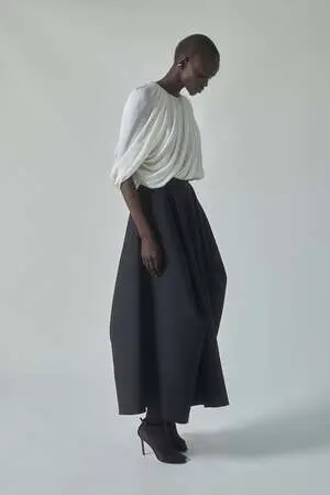 HEIRLOME Emilia Skirt In Italian Silk-wool Faille
