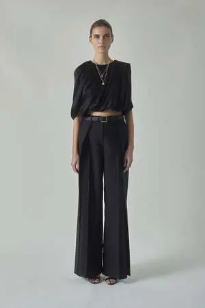 HEIRLOME Marie Top In Double-face Silk Satin - Ivory