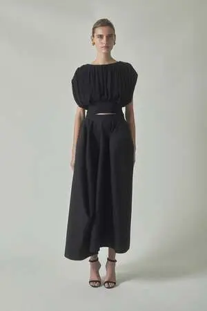 HEIRLOME Karla Midi Skirt In Italian Silk-wool Faille