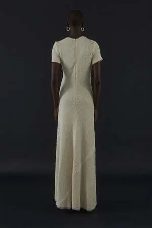 HEIRLOME Julia Dress: Short Sleeve Midi Dress In Fsc Certified Viscose Boucle