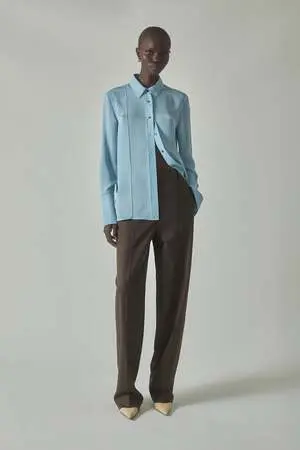 HEIRLOME Rosie Silk Shirt - Sky