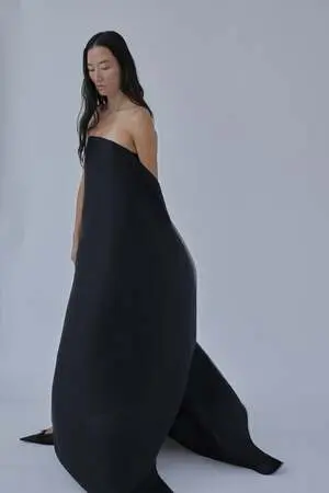 HEIRLOME Wren Strapless Asymmetrical Draped Dress