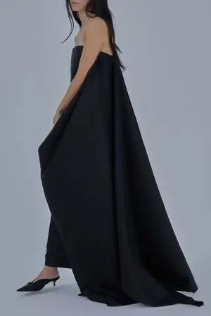 HEIRLOME Wren Strapless Asymmetrical Draped Dress