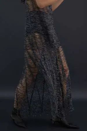 HEIRLOME Jackie Embroidered Sequin Midi Skirt