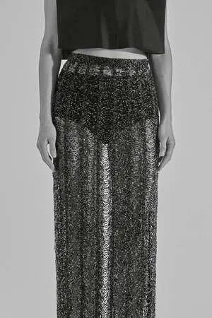 HEIRLOME Jackie Embroidered Sequin Midi Skirt