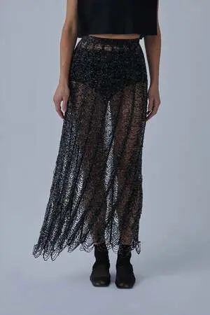 HEIRLOME Jackie Embroidered Sequin Midi Skirt