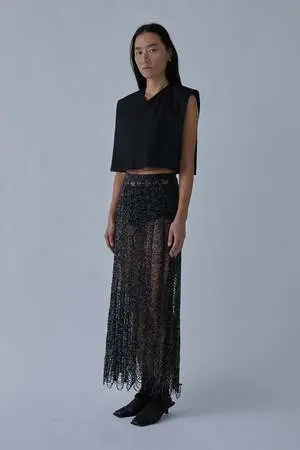 HEIRLOME Jackie Embroidered Sequin Midi Skirt