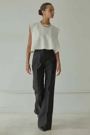 HEIRLOME Leyva Tailored Flared Trousers In Italian Silk Wool