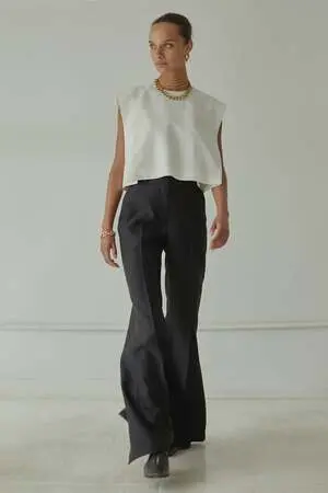 HEIRLOME Leyva Tailored Flared Trousers In Italian Silk Wool