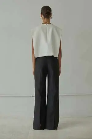 HEIRLOME Leyva Tailored Flared Trousers In Italian Silk Wool