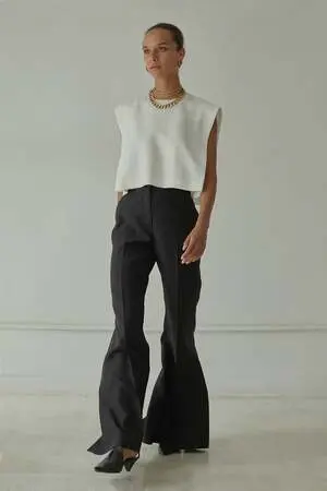 HEIRLOME Leyva Tailored Flared Trousers In Italian Silk Wool