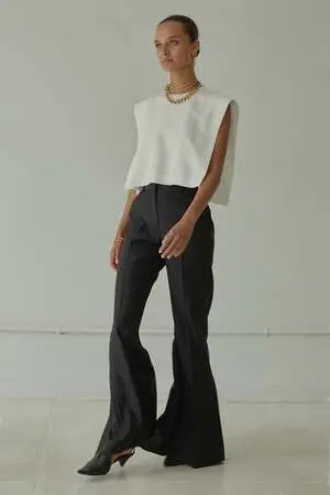 HEIRLOME Leyva Tailored Flared Trousers In Italian Silk Wool