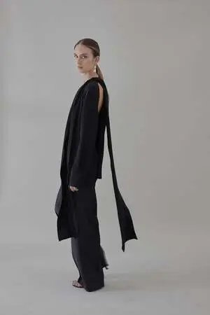 HEIRLOME Coco Silk Crepe Blouse With Adjustable Shoulder Ties