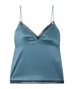 ERES Instant Lace-trim Silk Camisole - Blue