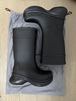 Balenciaga X Crocs Logo Debossed Boots