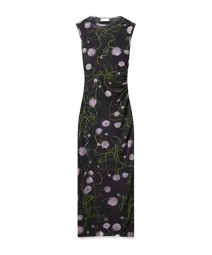 Stella McCartney Mesh Twisted Floral Maxi Dress - Polychromatic