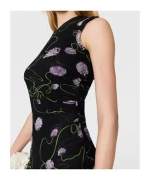 Stella McCartney Mesh Twisted Floral Maxi Dress