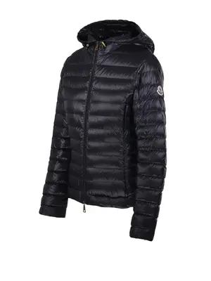 Moncler Short Zip-up Padded Jacket With Hood - Black