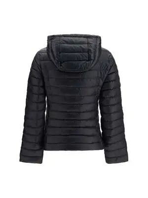Moncler Short Zip-up Padded Jacket With Hood - Black