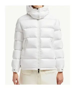 Moncler Maire Hooded Short Down Jacket - White