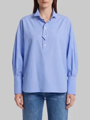 Celine Cotton Poplin Shirt With Triumphal Embroidery