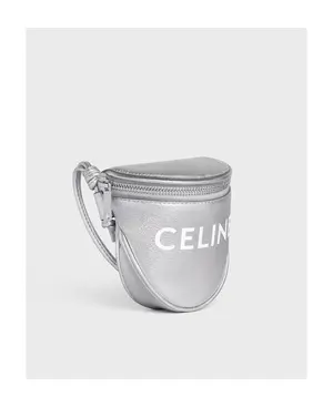 Celine Small Zipped Purse In Laminated Calfskin With Print