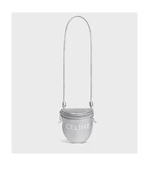 Celine Small Zipped Purse In Laminated Calfskin With Print