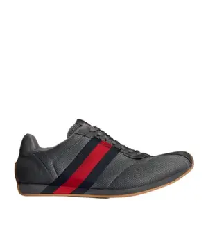 Gucci Gucci Tempo Web Low-Top Sneakers Dark Gray