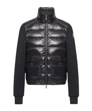 Moncler Quilted Zip-up Sweatshirt With Stand Collar - No