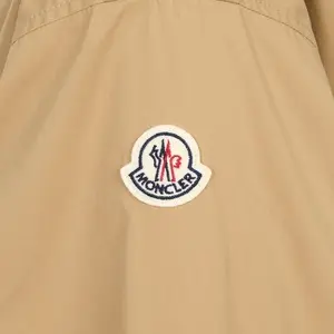 Moncler Cropped Hooded Jacket With Patch Pockets - Beige