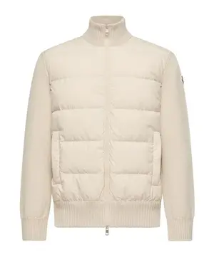 Moncler Padded Zip-up Cardigan - Light Beige