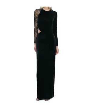 SELF-PORTRAIT Long-sleeve Maxi Dress - Black