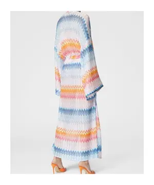 Missoni Zig-zag Pattern Long Sleeve Belted Dress