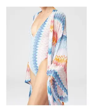 Missoni Zig-zag Pattern Long Sleeve Belted Dress