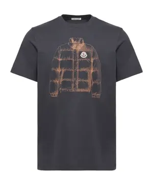 Moncler Down Jacket Print Cotton T-shirt