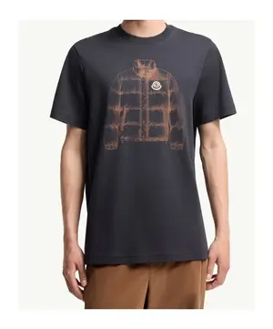 Moncler Down Jacket Print Cotton T-shirt