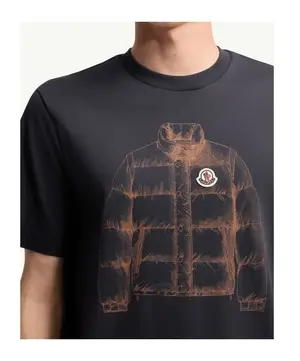 Moncler Down Jacket Print Cotton T-shirt