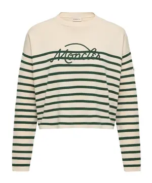 Moncler Striped Crewneck Jumper With Logo Detail