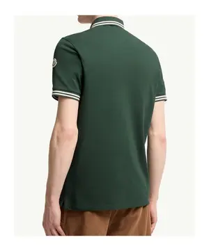 Moncler Logo Embroidered Short-sleeve Polo Shirt - Green