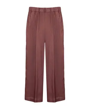 SEMICOUTURE Wide-leg Elasticated Waist Pants - Red