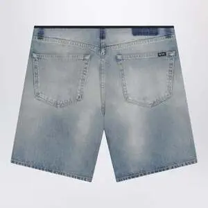 Prada Washed Denim Bermuda Shorts - Blue