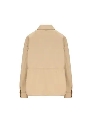 Loewe Workwear Jacket With Leather Pocket Detail - Light Brown