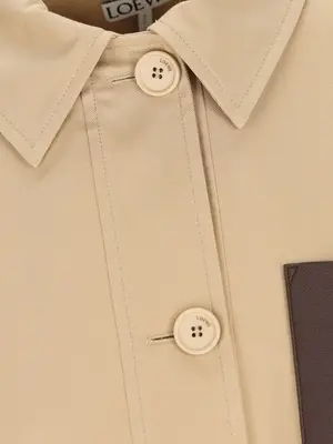Loewe Workwear Jacket With Leather Pocket Detail - Light Brown