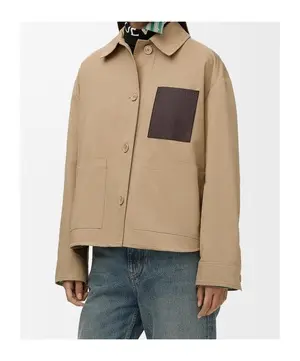 Loewe Workwear Jacket With Leather Pocket Detail - Light Brown